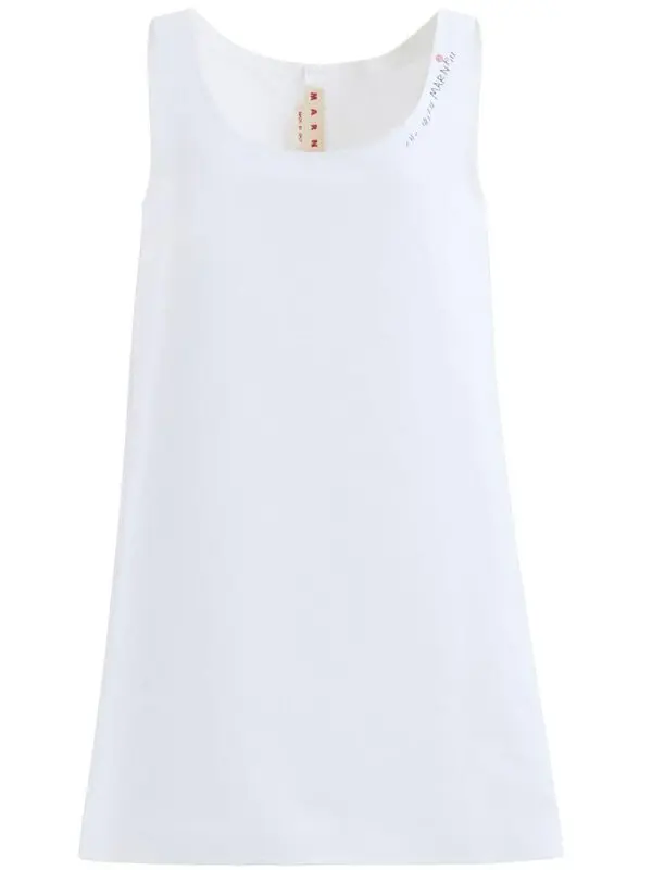 Marni Logo-embroidered Cotton Minidress