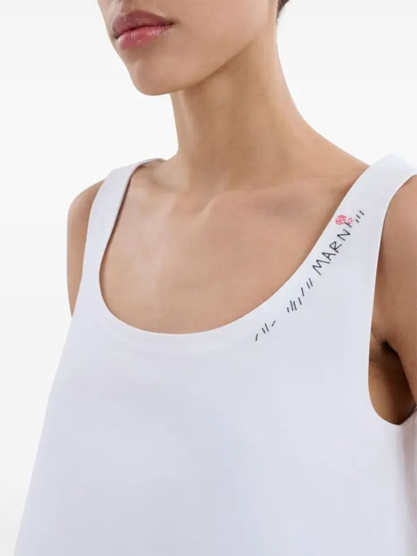 Marni Logo-embroidered Cotton Minidress