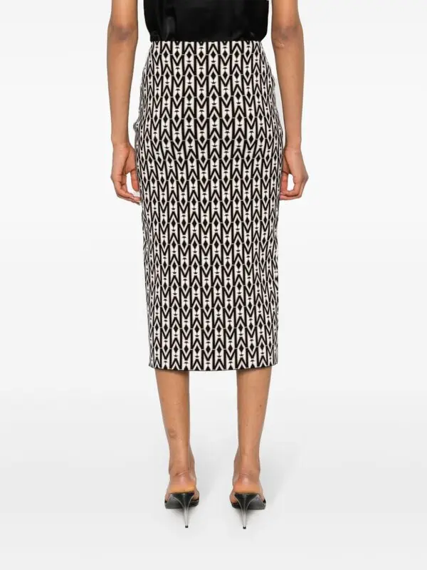 Mackage Geometric-pattern Knit Pencil Skirt
