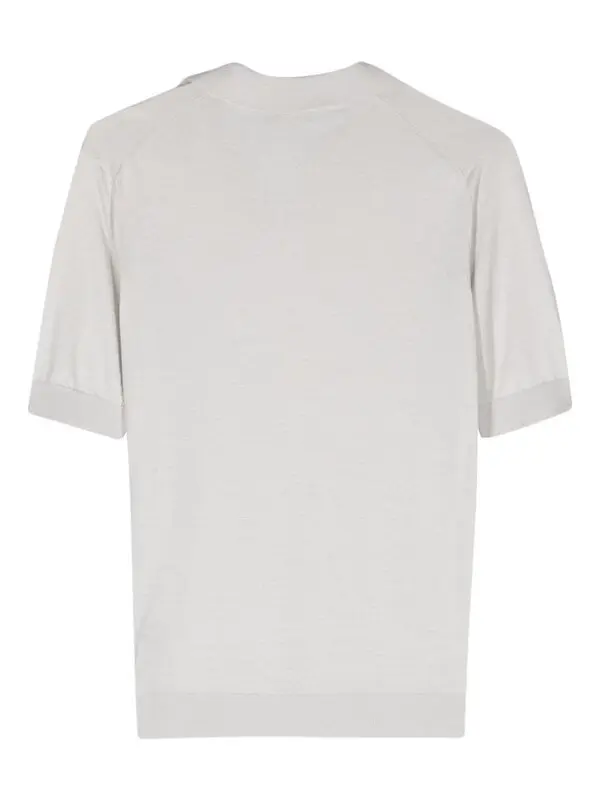 DELL'OGLIO Split-neck Cotton Polo Shirt - Grey