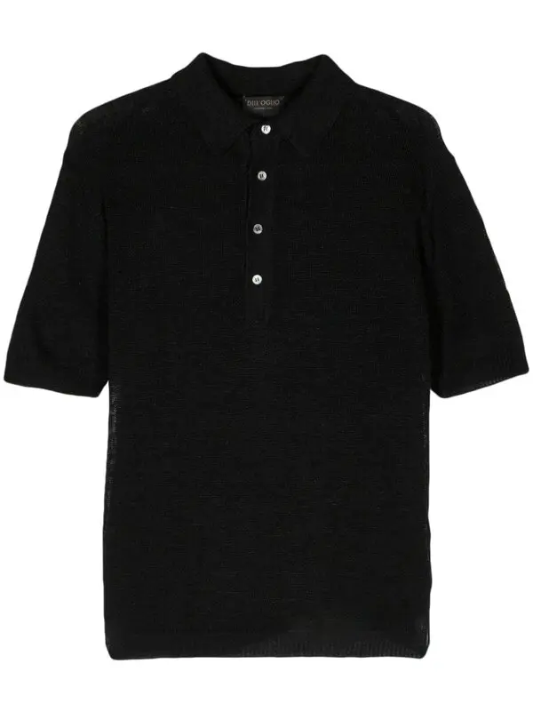 DELL'OGLIO Open-knit Polo Shirt