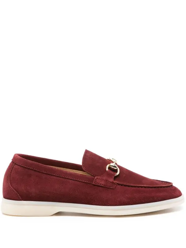 SCAROSSO Lilia Suede Loafers - Red