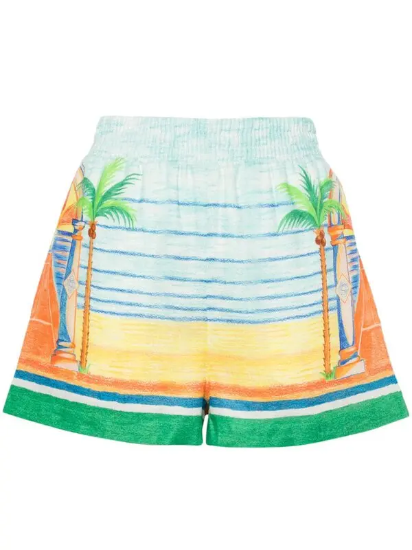 Casablanca Day Of Victory Linen Shorts