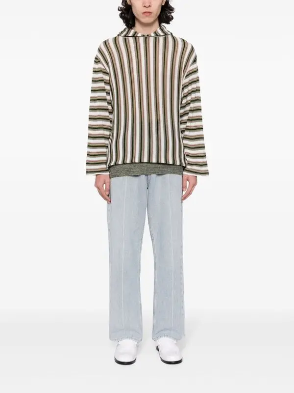 VITELLI Striped Linen-blend Hoodie
