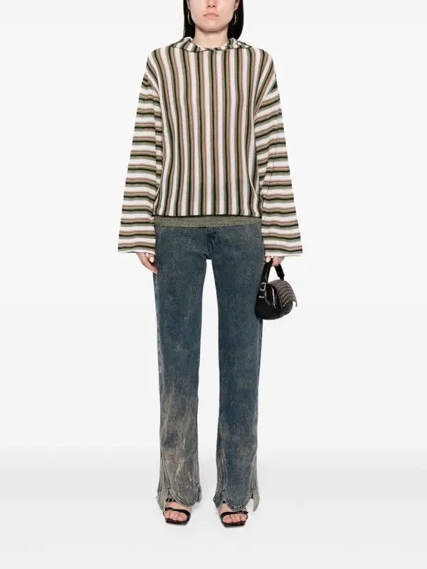 VITELLI Striped Linen-blend Hoodie