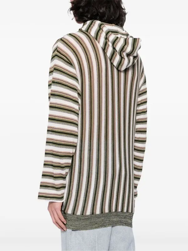VITELLI Striped Linen-blend Hoodie