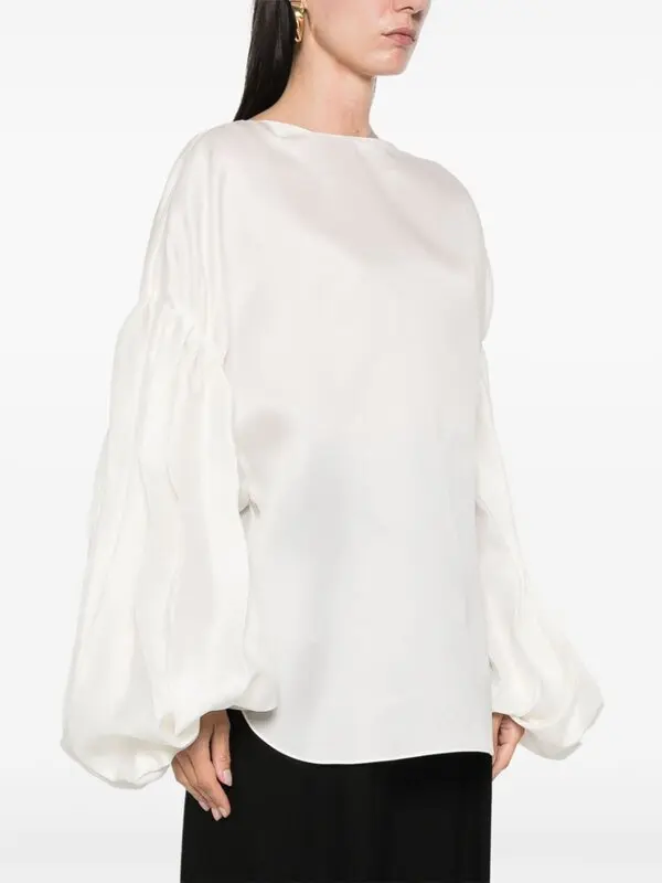 Khaite The Quico Silk Blouse - White