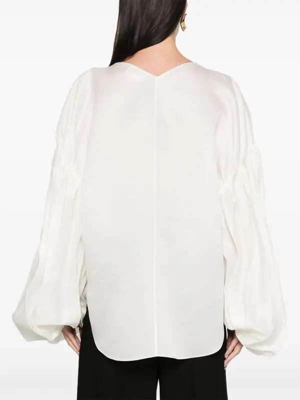 Khaite The Quico Silk Blouse - White