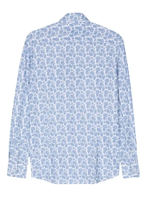 DELL'OGLIO Floral-print Long-sleeve Shirt