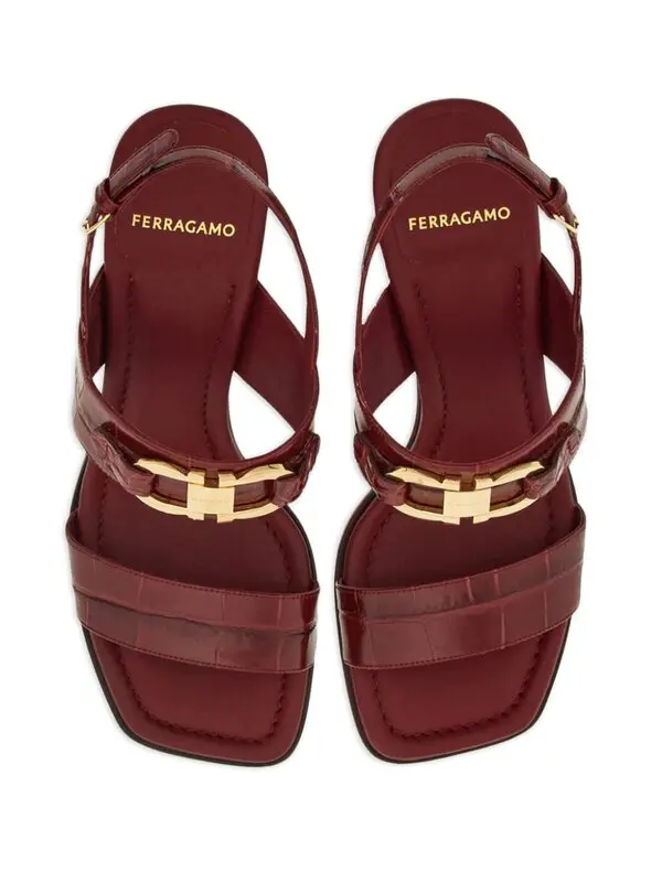 FERRAGAMO 55mm Gancini-buckle Leather Sandals