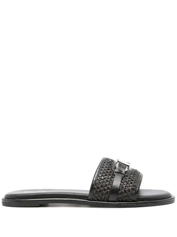 Michael Kors Ember Logo-plaque Slides - Black
