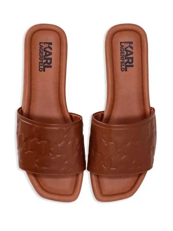 Karl Lagerfeld Brio Monogram Slides - Brown