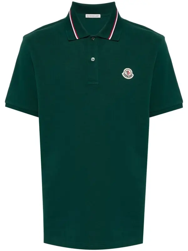 Moncler Logo-patch Polo Shirt - Green