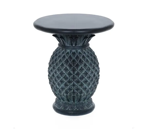 LUXEN HOME Luxenhome Patina Gray Pineapple Outdoor Side Ta Ble - One-color