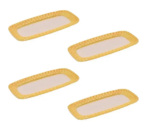 TEMP-TATIONS Nostalgic Corn Cob Set Of Corn Plates - One-color