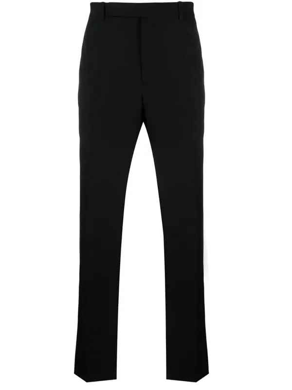 Saint Laurent Pressed-crease Straight-leg Trousers - Black