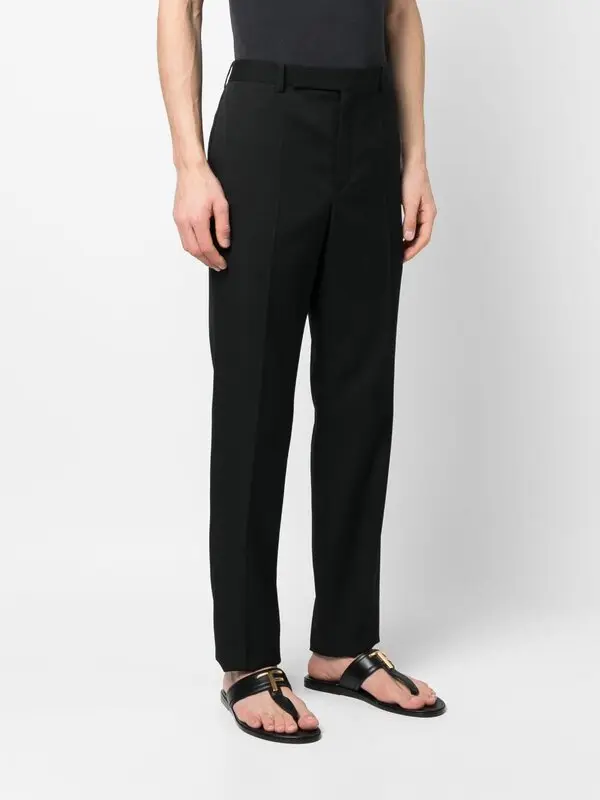 Saint Laurent Pressed-crease Straight-leg Trousers - Black