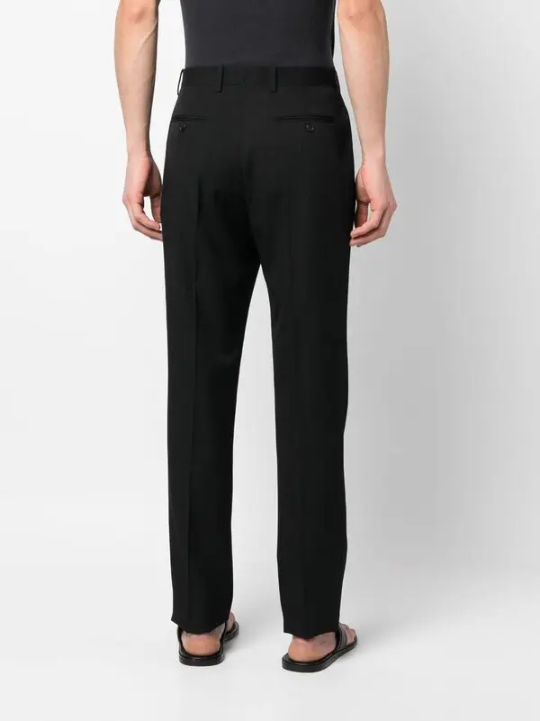 Saint Laurent Pressed-crease Straight-leg Trousers - Black