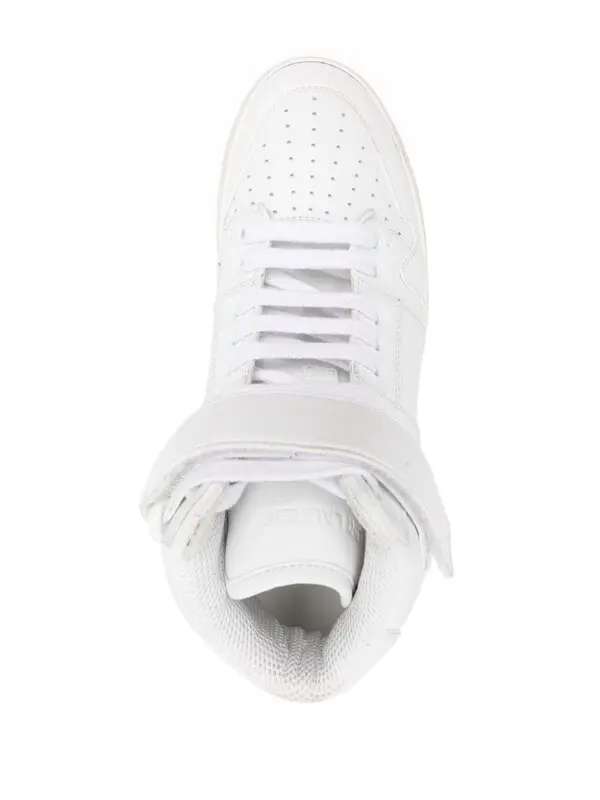 Saint Laurent Lax Distressed Leather Sneakers