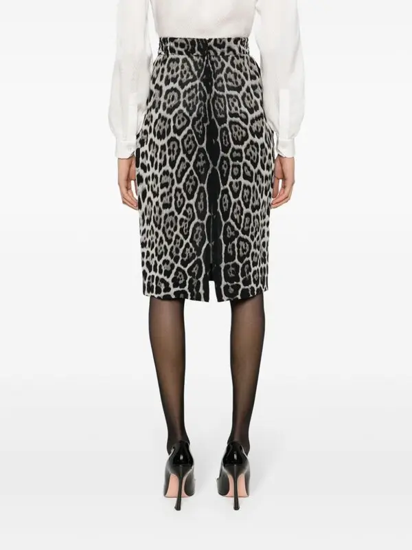 Saint Laurent Leopard-print Silk Skirt