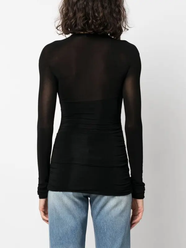 Saint Laurent Semi-sheer Roll-neck T-shirt