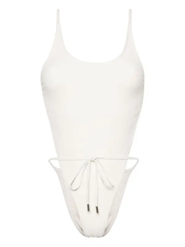 Saint Laurent Tied Open-side Swimsuit - Neutrals