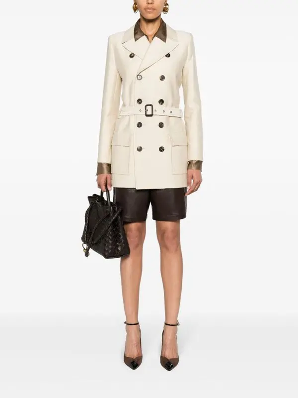 Saint Laurent Belted Double-breasted Coat
