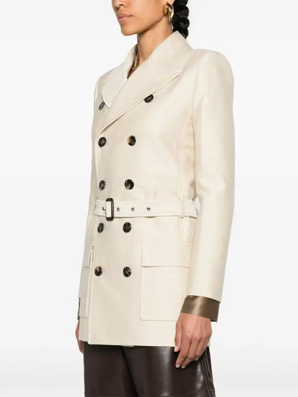 Saint Laurent Belted Double-breasted Coat