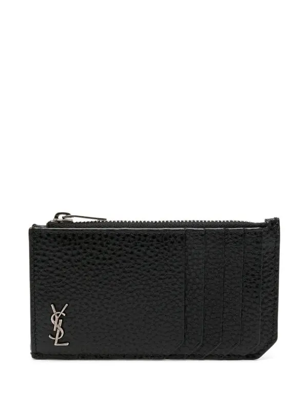 Saint Laurent Cassandre Leather Cardholder - Black