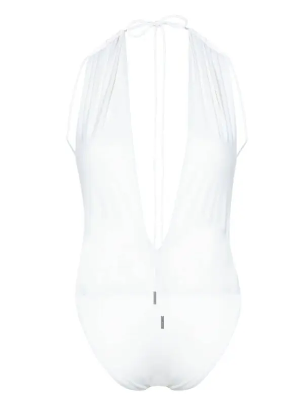 Saint Laurent V-neck Backless One-piece - Neutrals