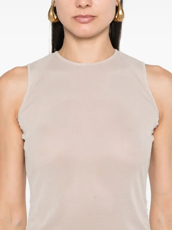 Saint Laurent Ruched Mini Dress - Neutrals