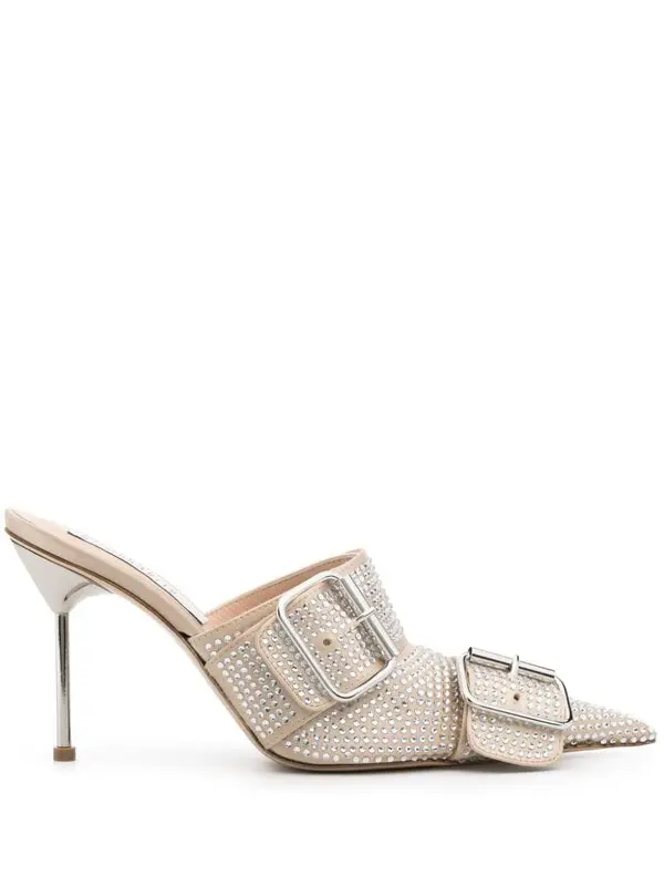 Giuseppe Di Morabito 100mm Crystal-embellished Mules - Neutrals