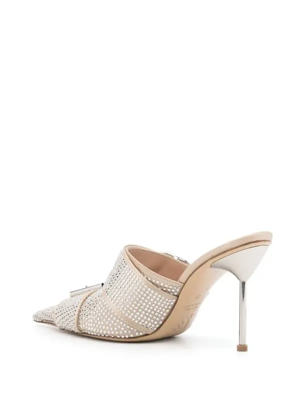 Giuseppe Di Morabito 100mm Crystal-embellished Mules - Neutrals