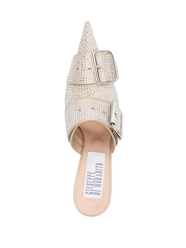 Giuseppe Di Morabito 100mm Crystal-embellished Mules - Neutrals