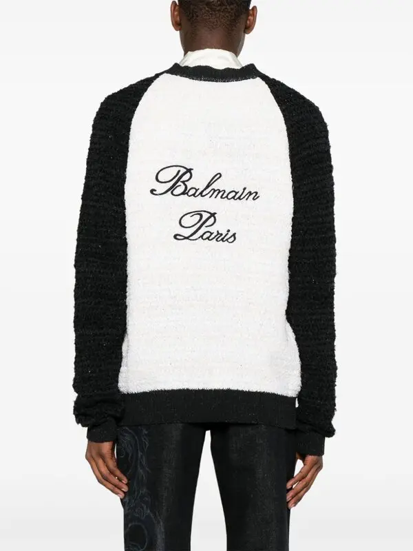 Balmain Colour-block Bouclé Cardigan