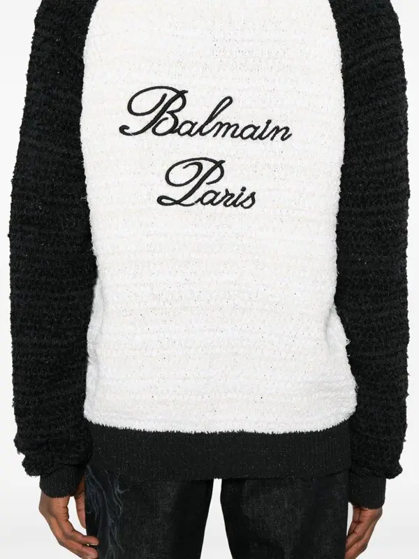 Balmain Colour-block Bouclé Cardigan
