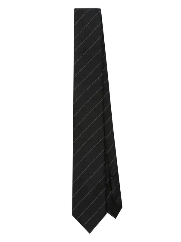 Saint Laurent Striped Sik Tie