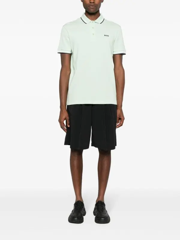 BOSS Logo-embroidered Cotton Polo Shirt - Green