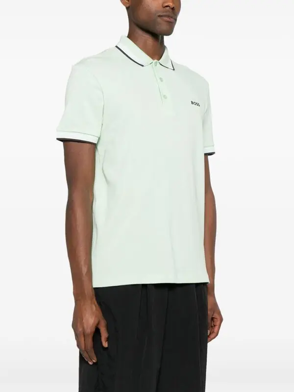 BOSS Logo-embroidered Cotton Polo Shirt - Green