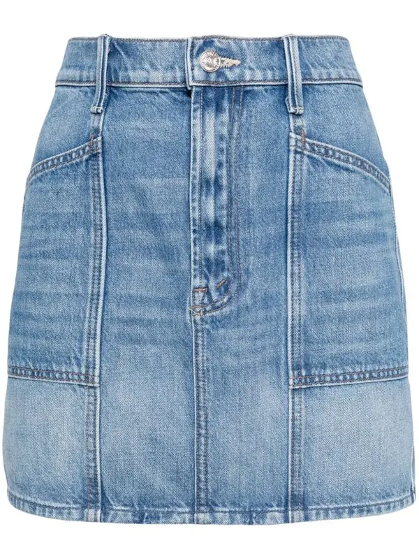 MOTHER The Lineup High-rise Mini Skirt - Blue