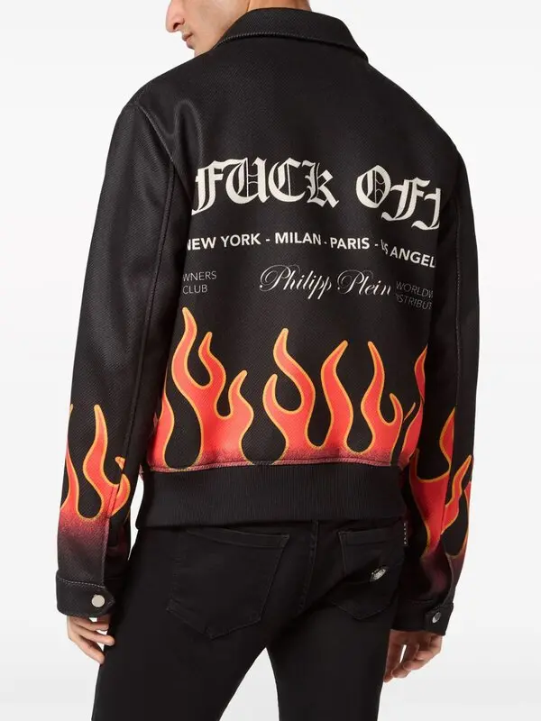 Philipp Plein Flame-print Bomber Jacket