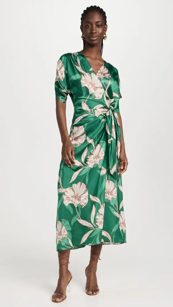Misa Francesca Floral Wrap Dress In Cartagena Flora - 70% Off | Editorialist