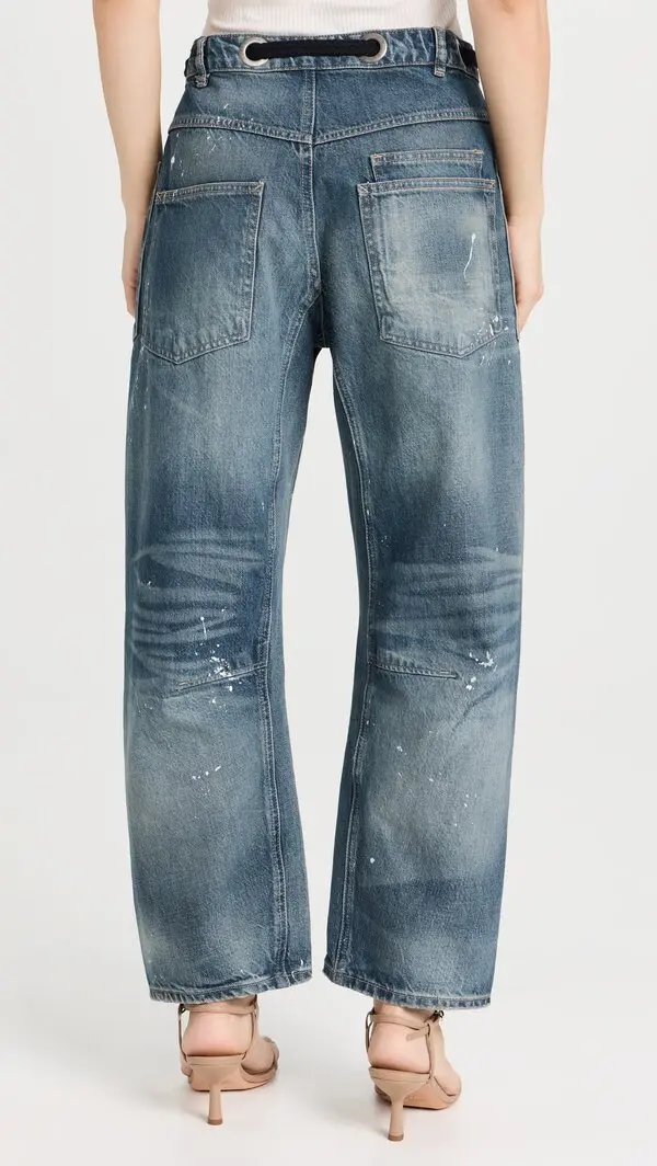 Free People Moxie Pull-on Barrel Jeans - Timeless Blue