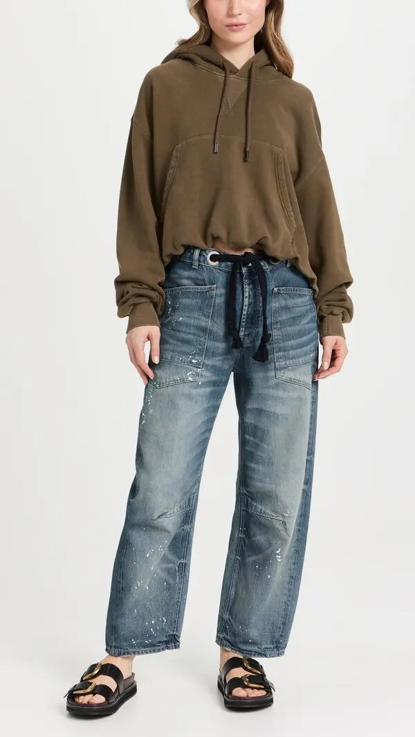 Free People Moxie Pull-on Barrel Jeans - Timeless Blue