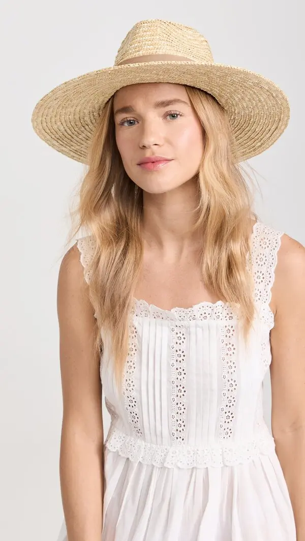 Brixton Joanna Straw Panama Hat - Honey/lion