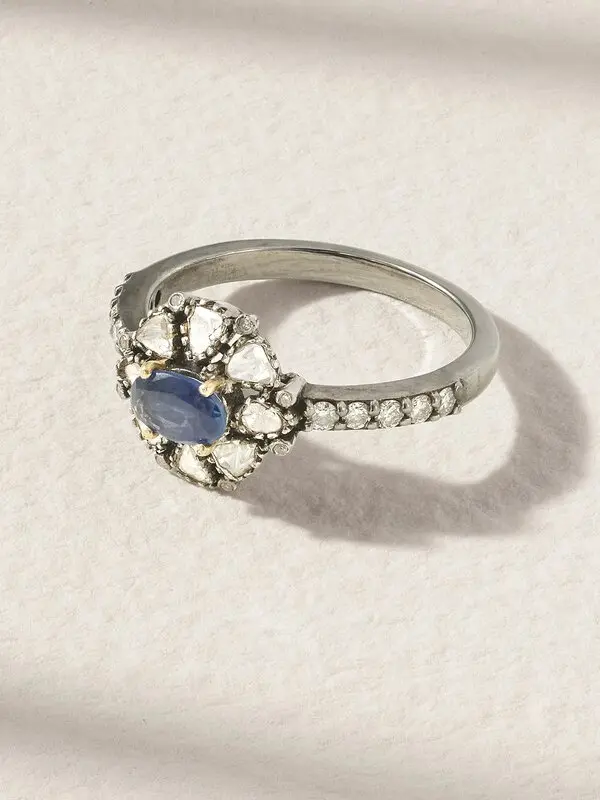 AMRAPALI LONDON Sterling Silver And 18-karat Sapphire And Diamond Ring - Gold
