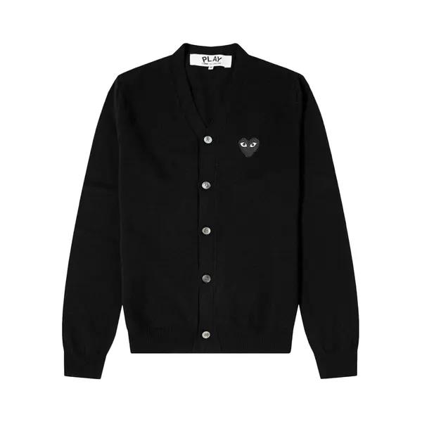 Play Comme Des Garcon Small Heart Cardigan - Black