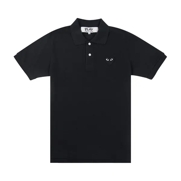 Play Comme Des Garcon Heart Polo - Black