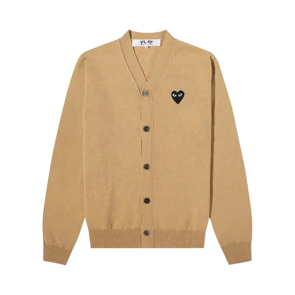 Play Comme Des Garcon Heart Wool Cardigan