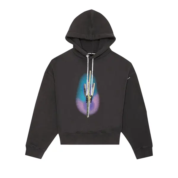 Palm Angels Cactus Print Hoodie - Black
